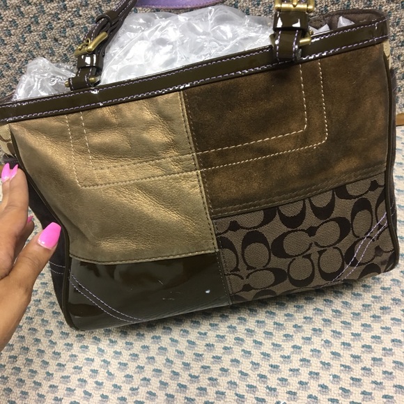 Coach | Bags | Limited Authentic Brown Patchwork Coach Tote | Poshmark